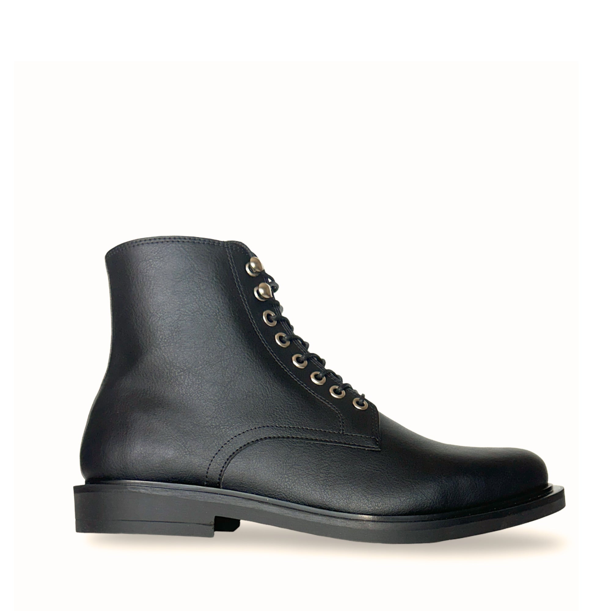 Jules Vegan Men’s Boots – Lace-Up Black Style with Zip – NAE Vegan Shoes
